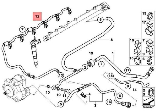 Genuine BMW X3 X5 X6 E60 E61 E63 E64 E65 E66 E70 Overflow Oil Line ...
