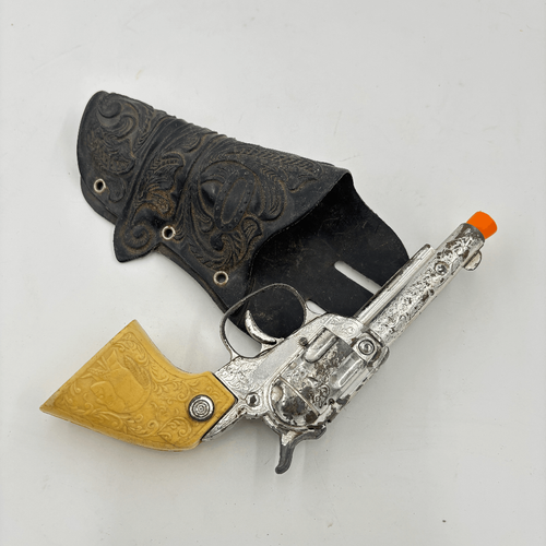 Vintage Small Cap Gun with Scabbard Indian Head on Grip Still Works | eBay