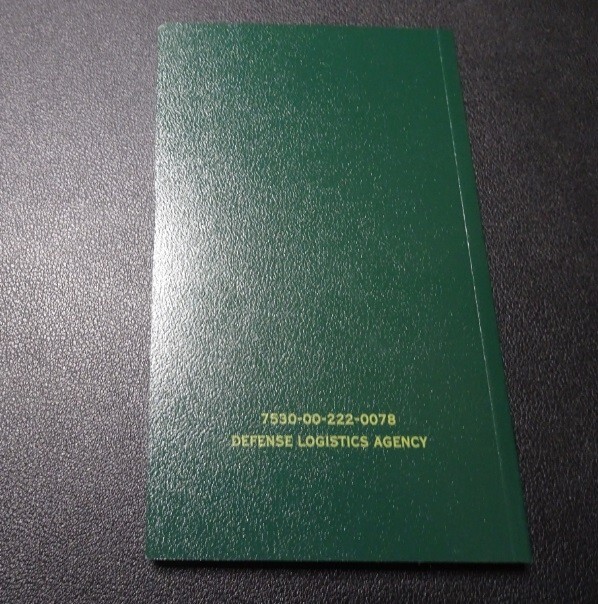 Skilcraft Military Memo Book, Side Bound, 3-3/8" x 5-1/2", Green, 3 ...