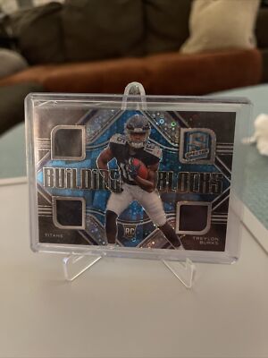 Treylon Burks 2022 Panini Spectra Building Blocks Materials Neon Blue ...