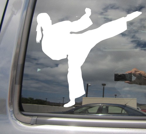 Karate Girl Kick Female Woman Martial Arts Car Window Vinyl Decal ...