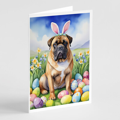 Bullmastiff Easter Egg Hunt Greeting Cards Envelopes Pack of 8 ...