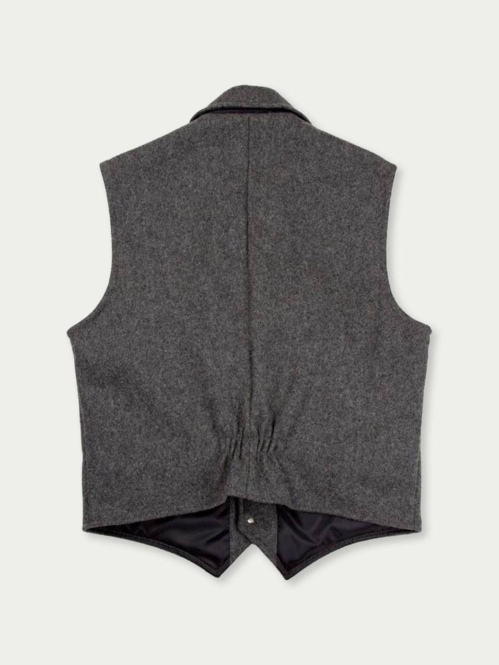 Schaefer Western Wool Vest Size XL Charcoal Gray Cattle Baron Style 805 ...