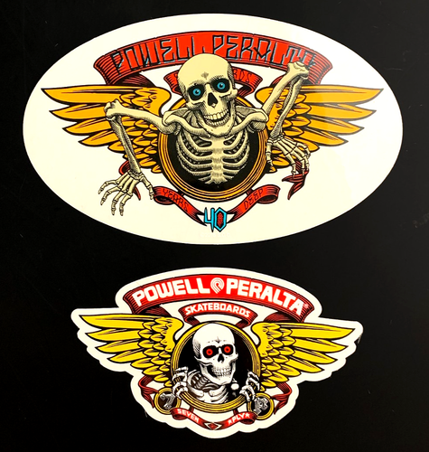 2 POWELL PERALTA skeleton skull SKATEBOARD sticker decal graffiti ...