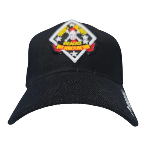 Marine Corps Military 1st Recon Battalion Hat Cap Black Strapback ...