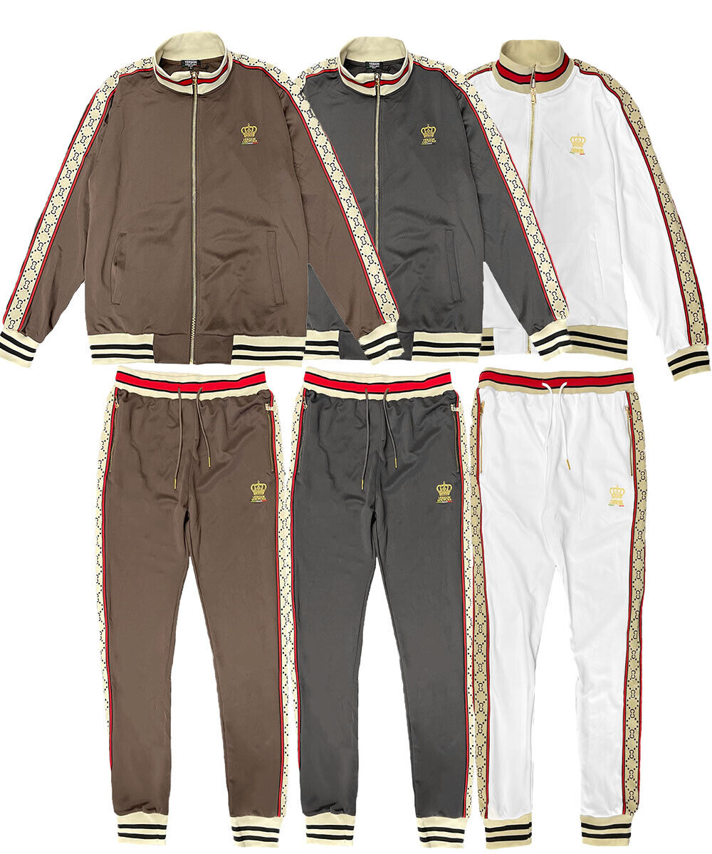 Mens CC Logo Stripe Set Track Jacket and Matching Track Pant Mens CC Logo Stripe Set Track Jacket and Matching Track Pant