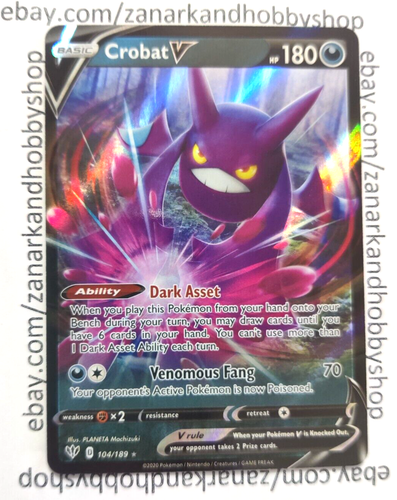 Pokemon Crobat V 104/189 Darkness Ablaze NM | eBay