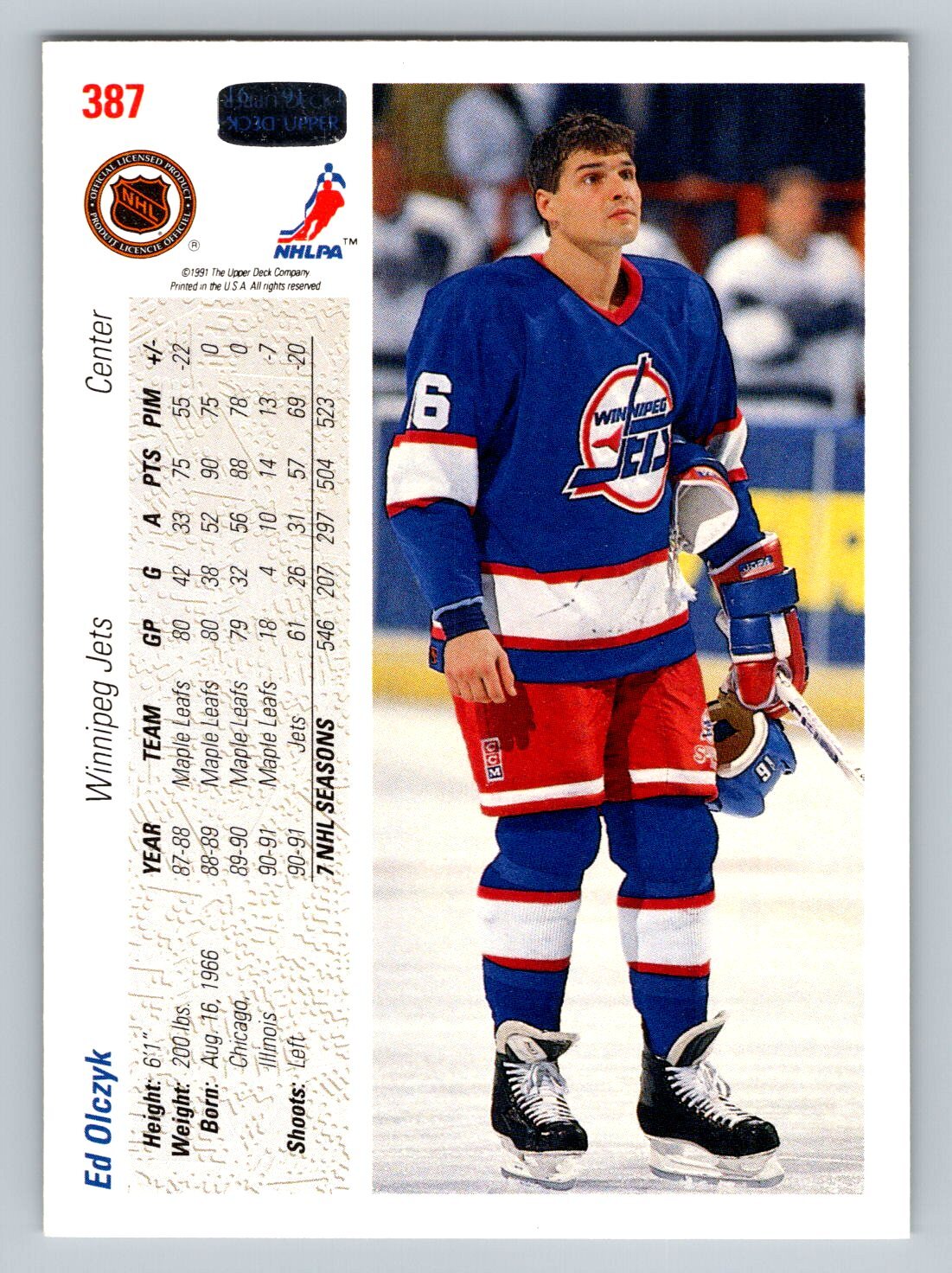 1991-92 Upper Deck - #387 Ed Olczyk for sale online | eBay