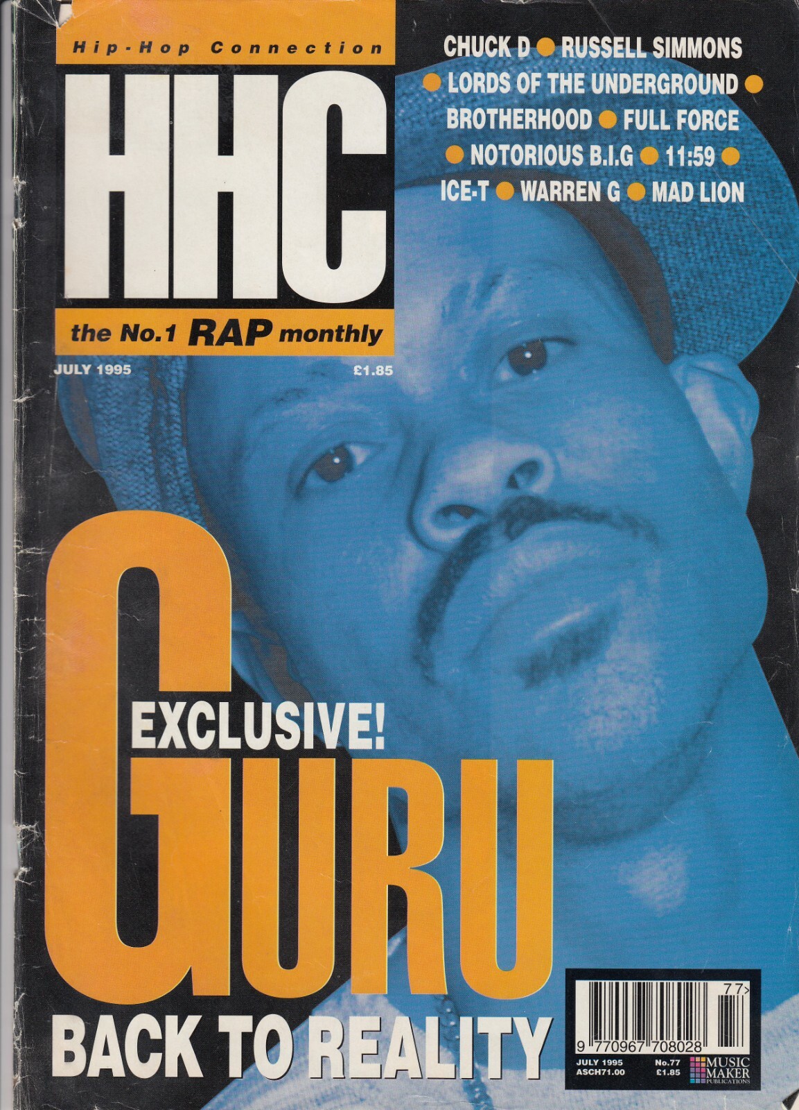Hip Hop Connection (HHC) magazine, July 95, issue 77 (Guru) | eBay