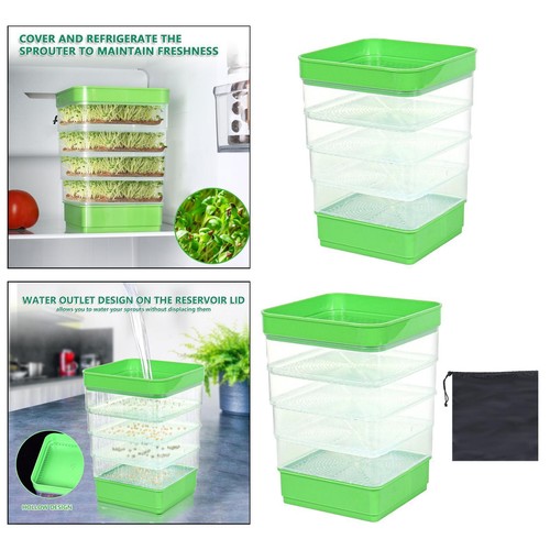 Seed Sprouter Kits Versatile 4 Tier Mini Plant Grow Tray Microgreens ...