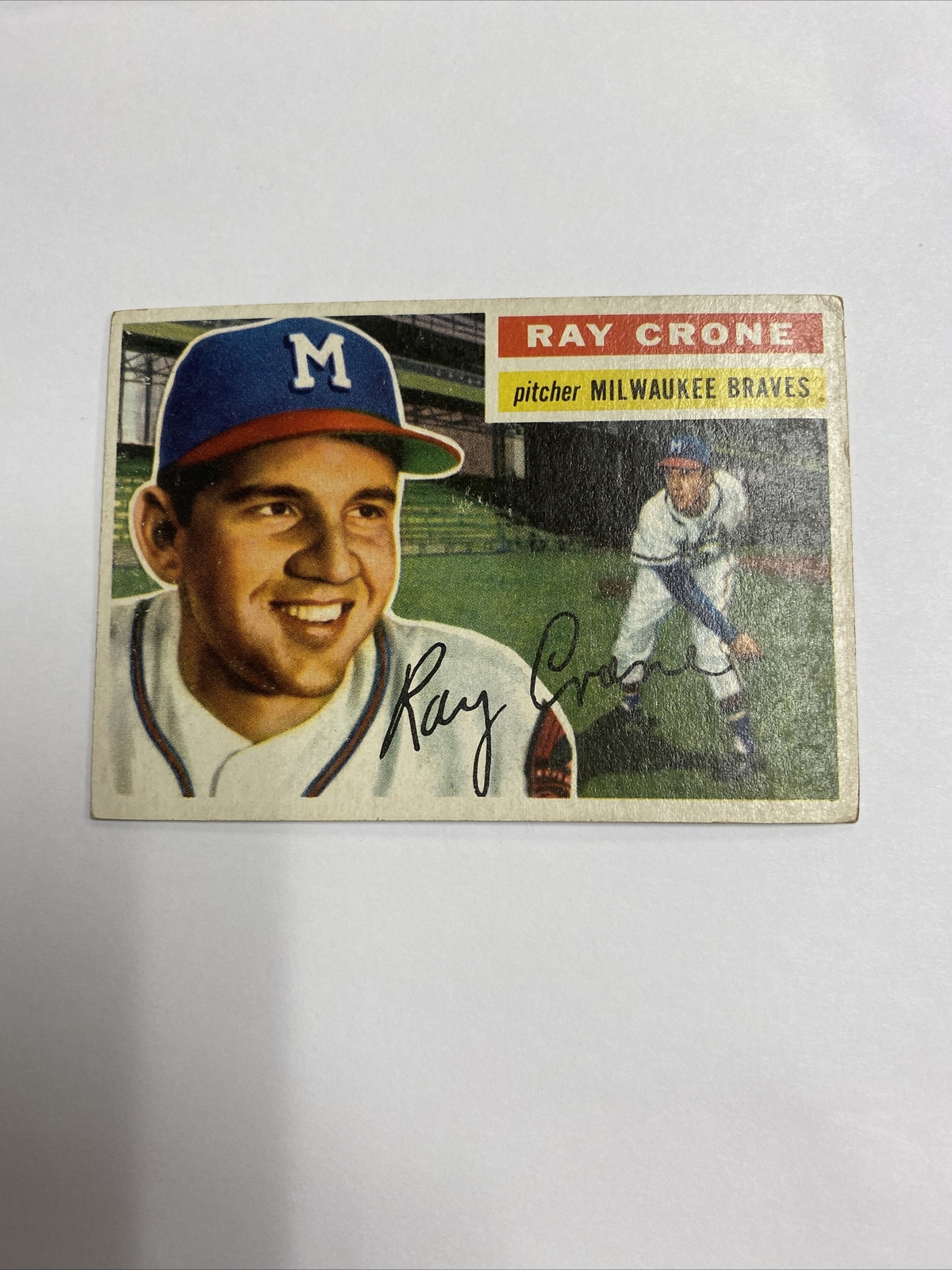 1956 Topps Baseball Ray Crone Milwaukee Brewers Card #76 | eBay