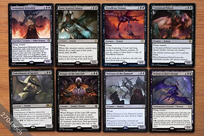 Set of 8 Rare Black Demon Creatures *NM Unplayed* (Magic the Gathering ...