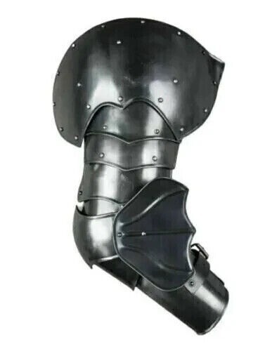 Medieval Half Body Armor Black Cuirass Pauldrons, Gorget Full Hand ...