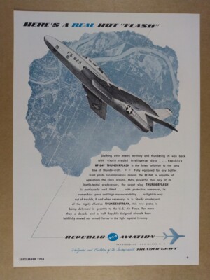 1954 Republic Aviation RF-84F Thunderflash vintage print Ad | eBay