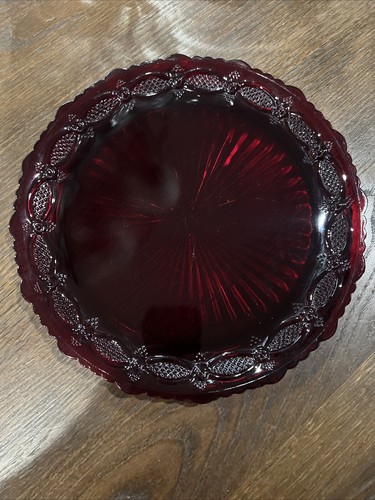 Ruby Red Depression Glass Avon Platter Plate 11” | eBay