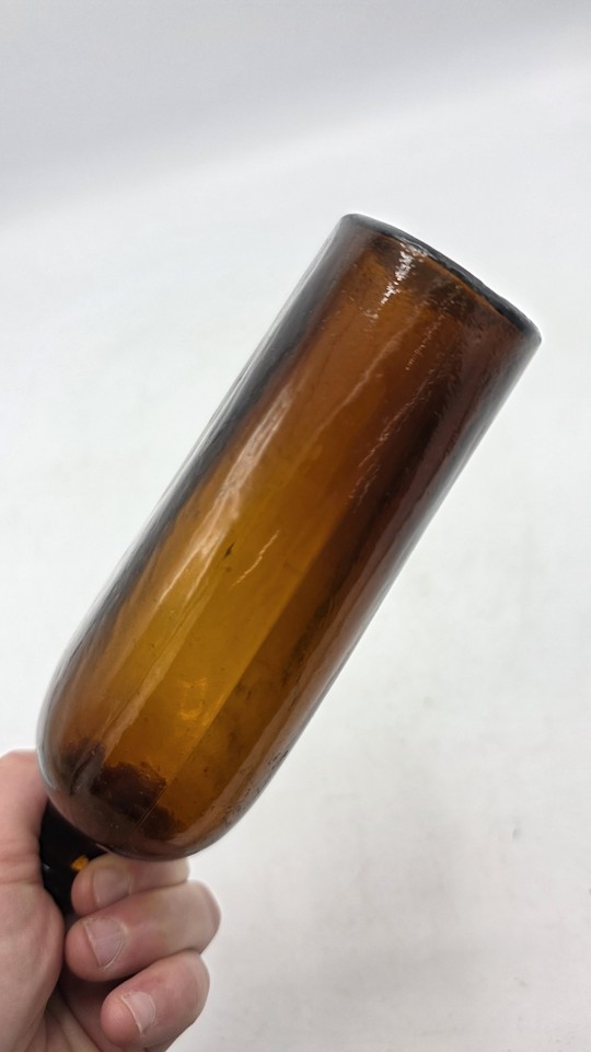 Antique Amber Flask Circa 1865 - 1870 Stoddard Glass 7.5" Good ...