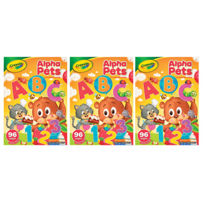 3x Crayola Alpha Pets Creative Art/Draw 96 Page Childrens Coloring Book ...