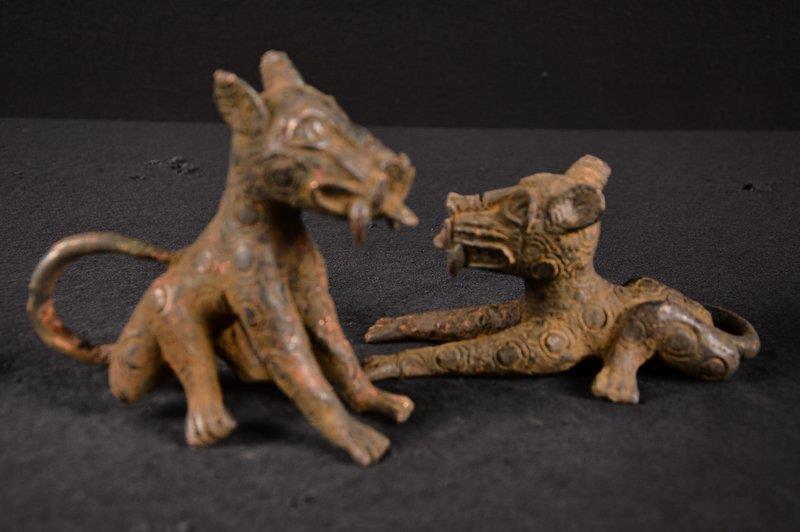 22068 Bronze: A Primitive African Benin Leopard Pair Statue Nigeria | eBay