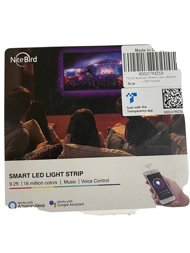 Nite Bird Smart LED Light Strip 9.2ft 16 Million Colors Music Voice ...