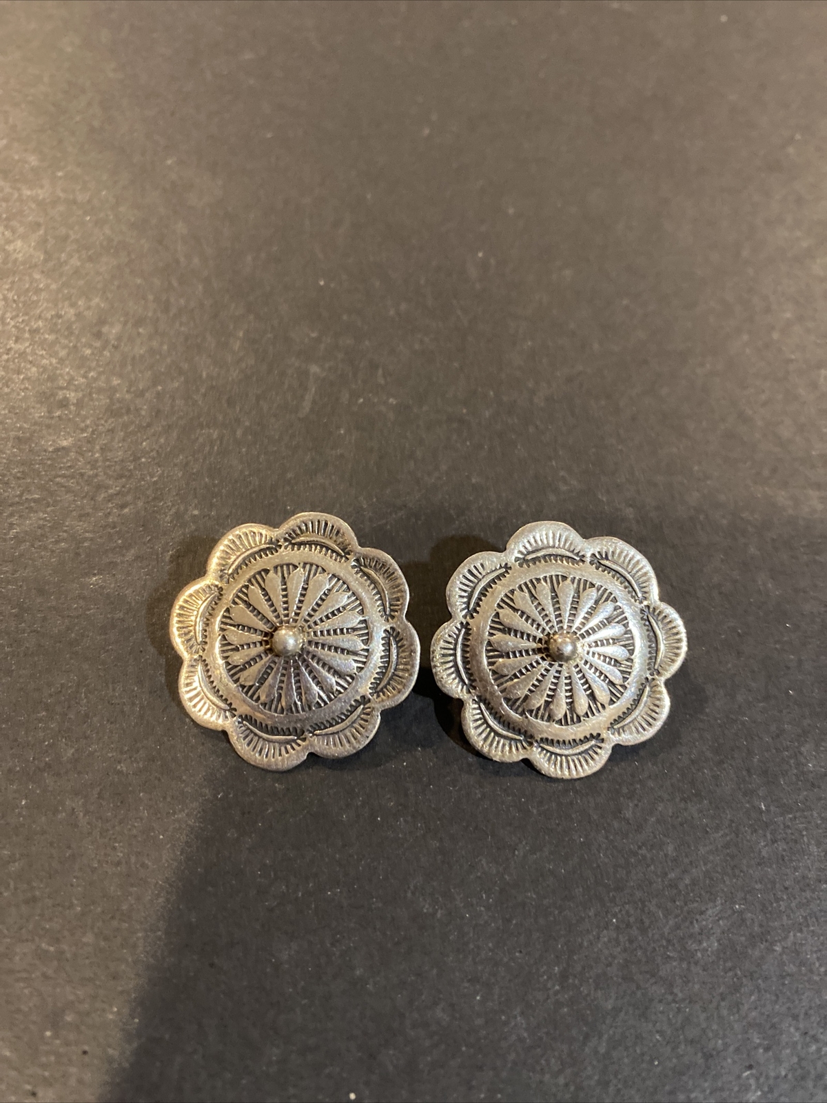 OLD PAWN Vintage STERLING SILVER EARRINGS Signed AY - Gem