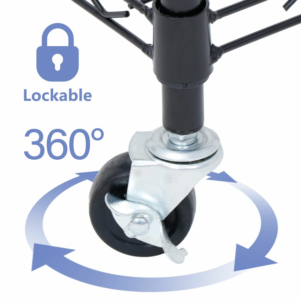 5-Tier Shelving Storage Rolling Carts Unit Wheel Casters Storage Rack ...