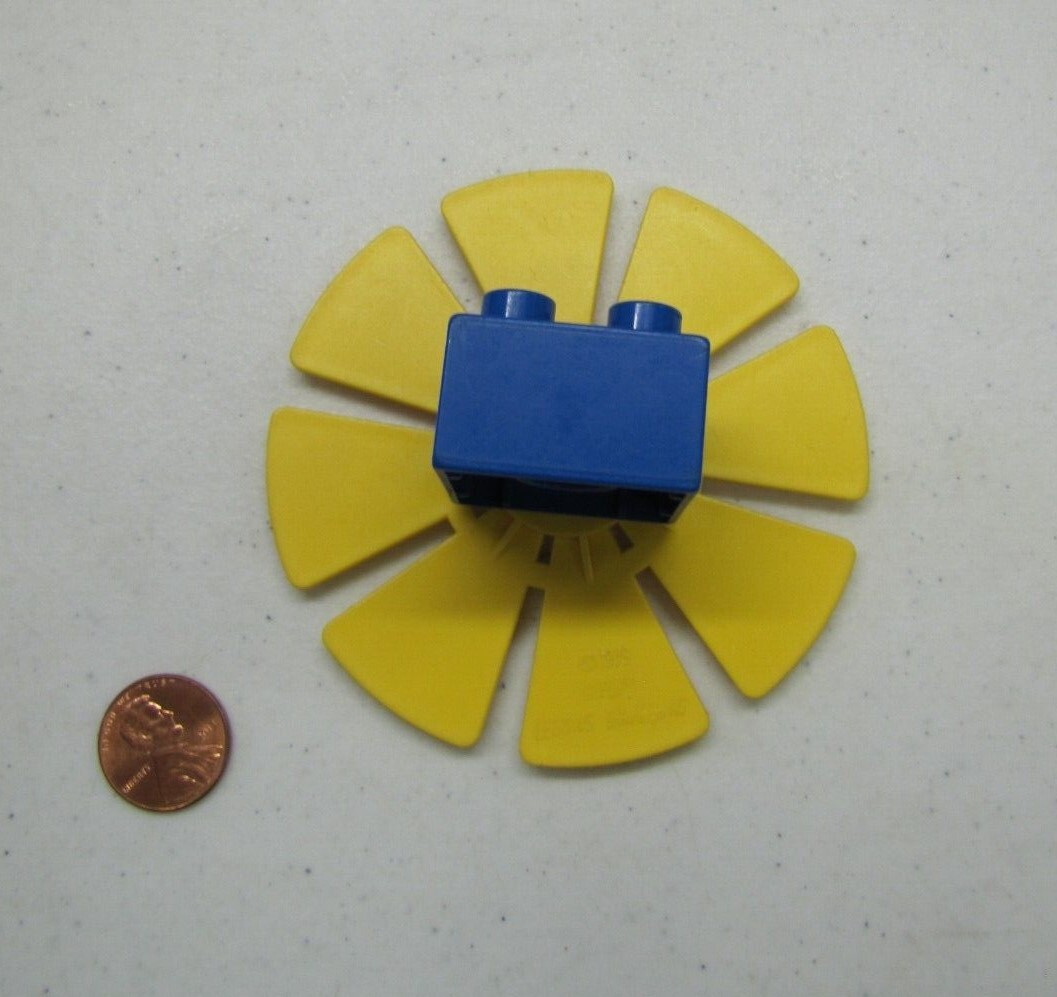 Vtg Lego Duplo YELLOW WINDMILL PROPELLER & HOLDER 8 Blade Fan Farm #1 ...
