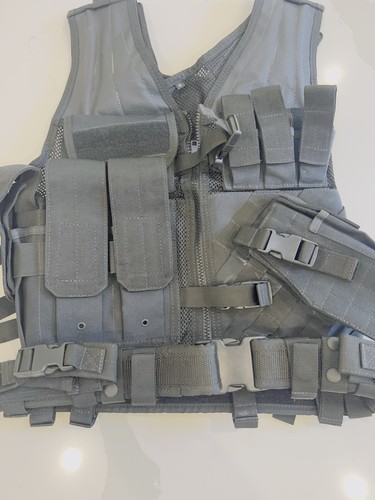 Survival Armor Zip Up Tactical Vest Crossdraw Black Small | eBay