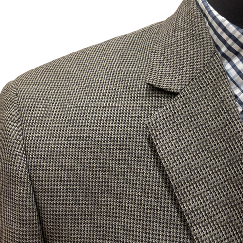 46L BILL BLASS men brown Gray Blue blazer jacket sport coat tartan Nailshead che | eBay