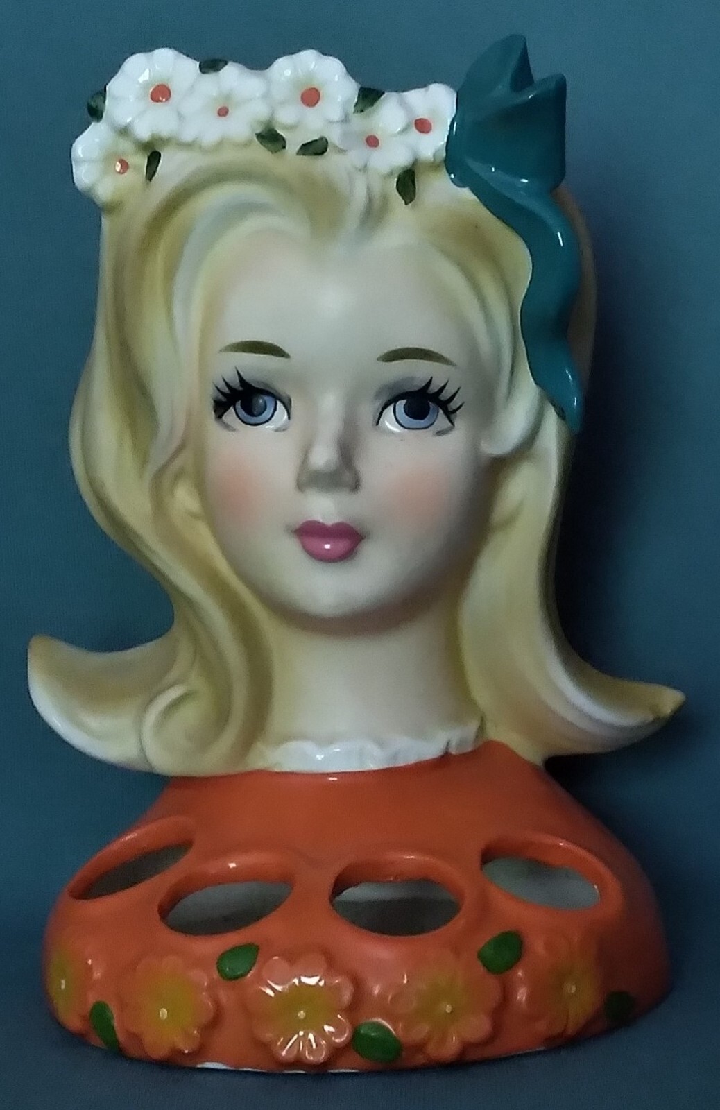 VINTAGE HTF INARCO TEEN HEAD VASE HEADVASE LIPSTICK HOLDER NEAR MINT COND. LABEL | eBay