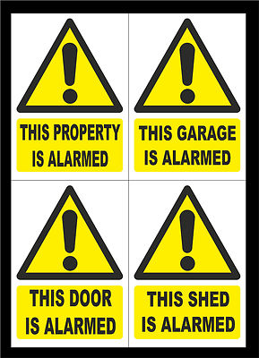 THIS DOOR / GARAGE / SHED / PROPERTY IS ALARMED A5 sign or sticker ...