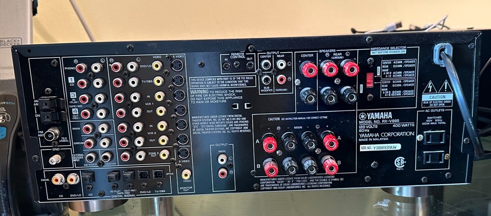 Yamaha RX-V995 AV Receiver, 100 Watts/Channel, Dolby Pro Logic, Dolby 5 ...