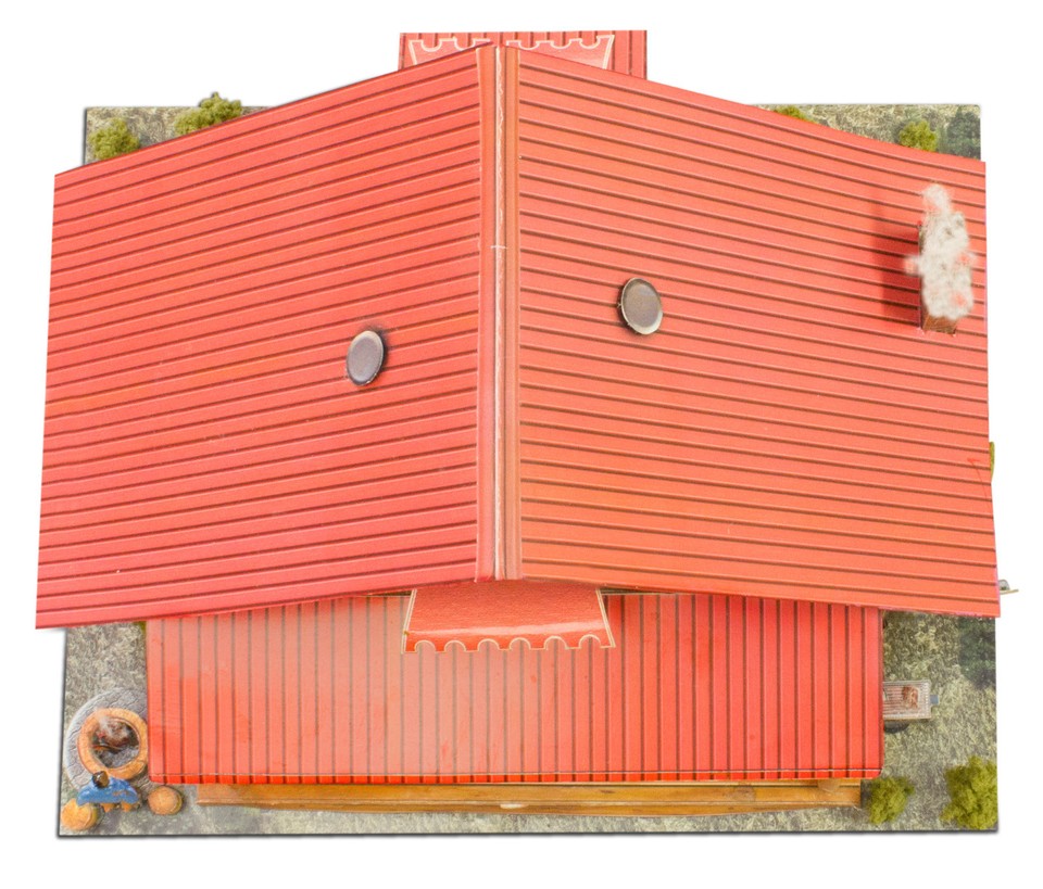 1:87 HO Scale "Log Cabin" Photo Real Miniature Model Building Kit Track ...