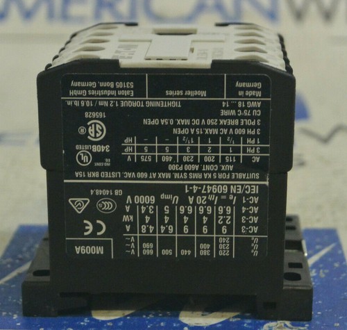 EATON XTMC9A10 Non-Reversing IEC Mini Cintactor 3P 9A 110V50Hz/120V60Hz ...