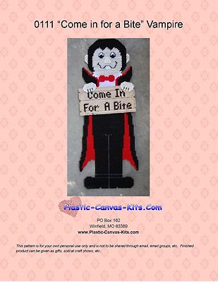 Come in For a Bite Halloween Vampire Wall Hanging-Plastic Canvas ...