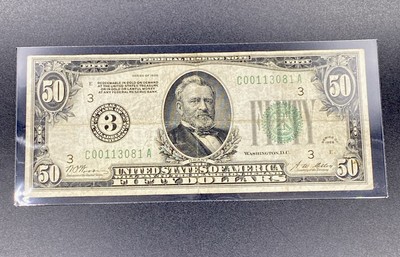 1928 U.S. Federal Reserve $50 Currency Note VF | eBay