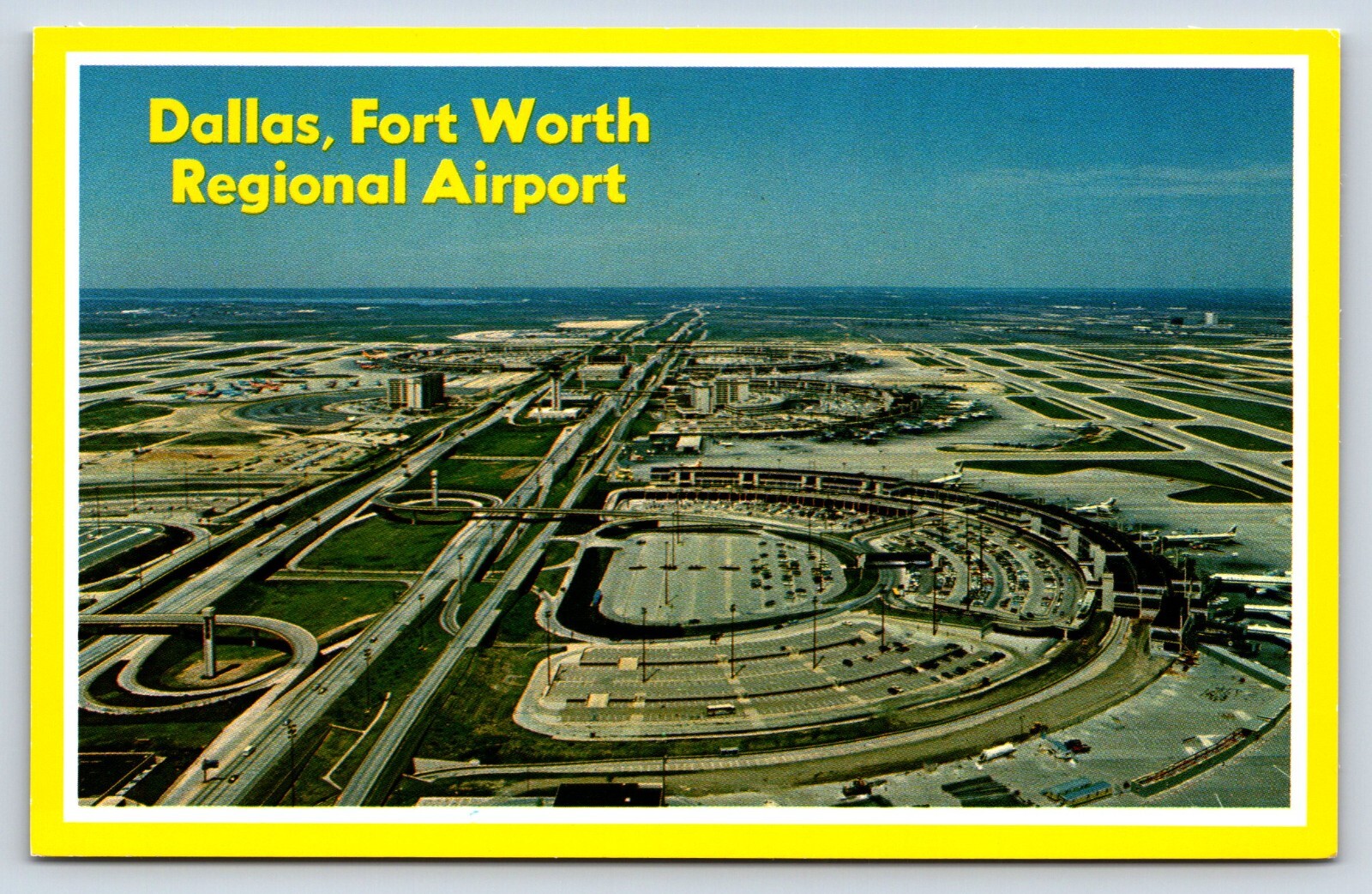 Postcard TX Dallas Ft Worth International Airport Unique Half Moon ...
