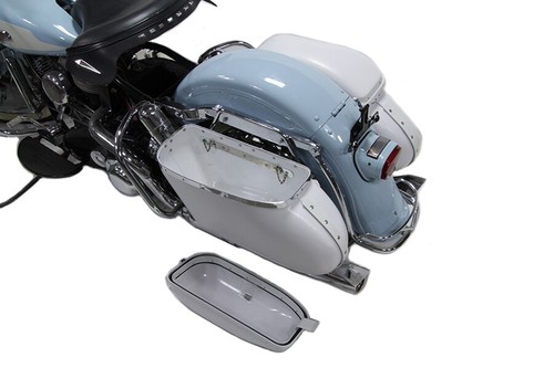 Replica Bubble Saddlebag Set White fits Harley Davidson | eBay