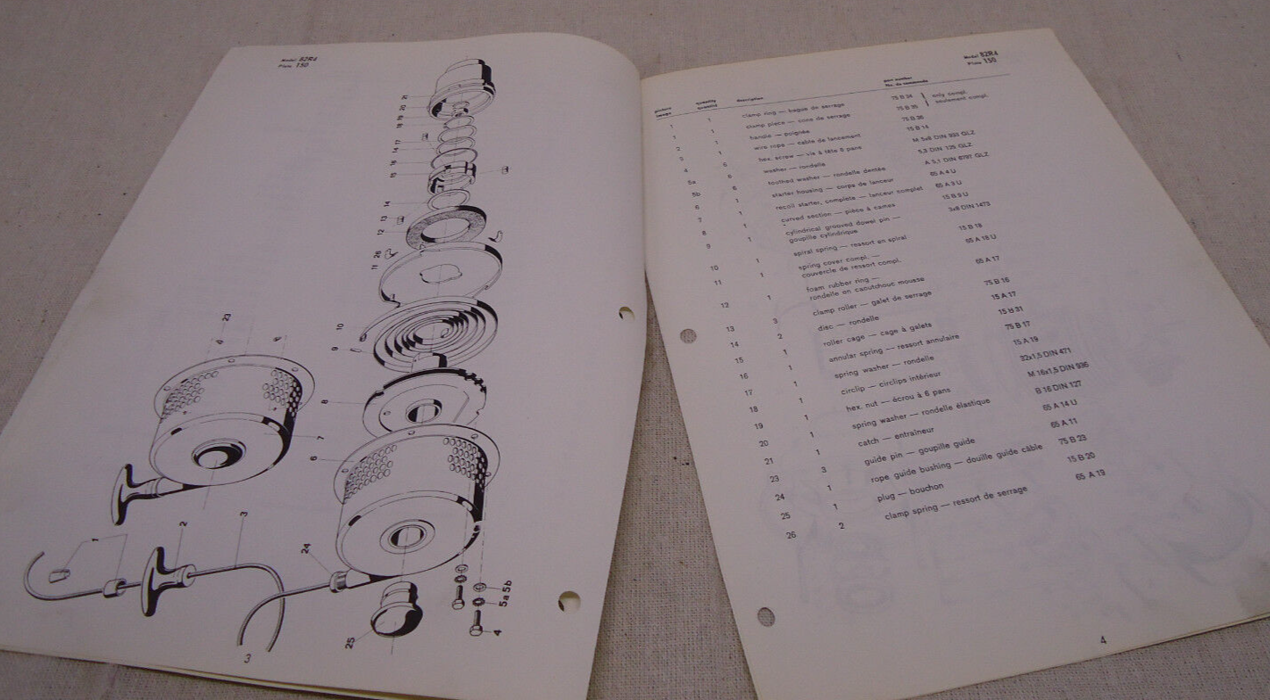 Vintage Illustrated Parts Manual EL45 Hirth Engine 82R4 | eBay