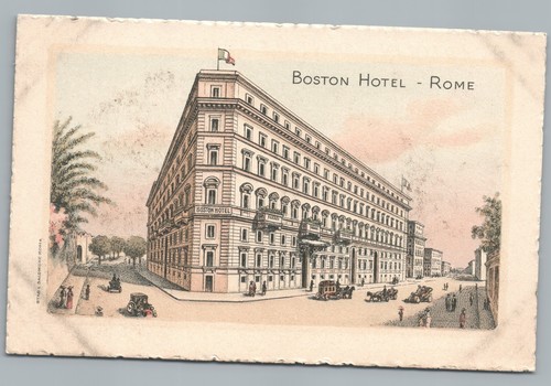 Boston Hotel ROME Antique Roma Italy Cartoline—Advertising PC Salomone ...