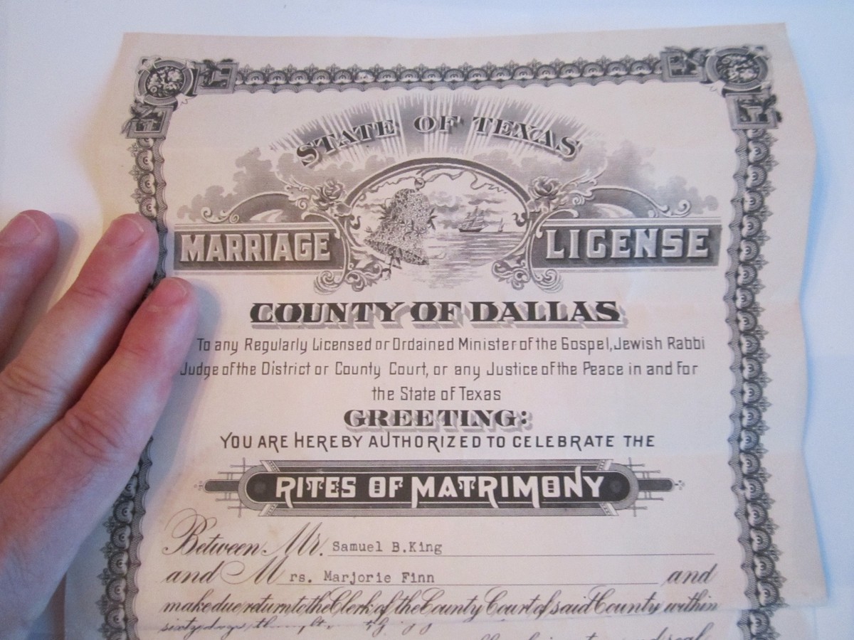 Printable Marriage License In Texas Gallery 1 — Scott Merriman, Inc.