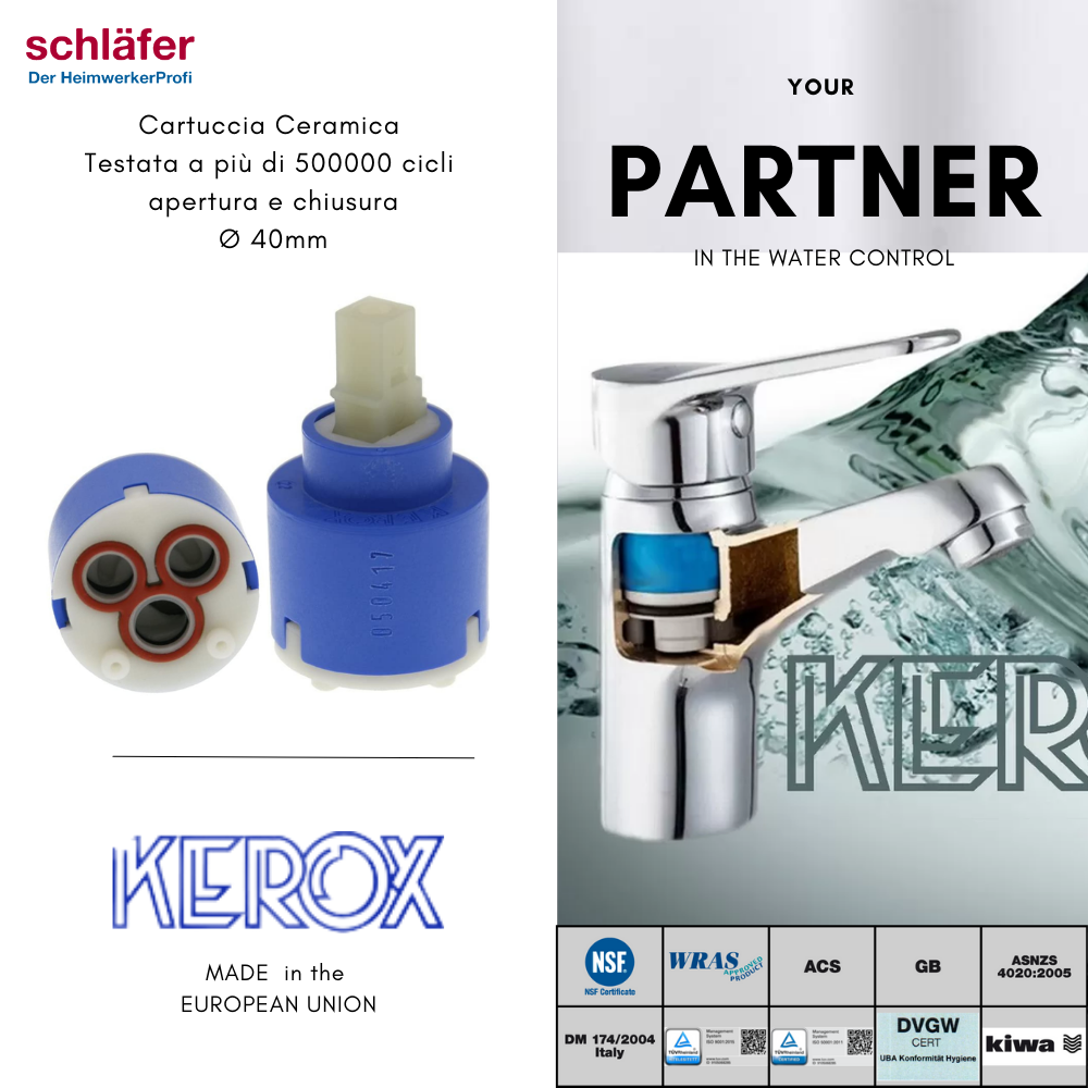 Kerox keramik Kartusche 40mm Ersatzkartusche für Wasserhahn Waschtisch ...