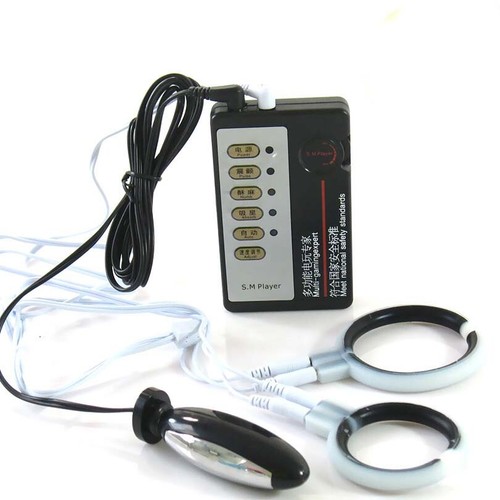 E-Stim Electric Pulse Host Shock Cup Rings Plugs Pads Device Therapy ...