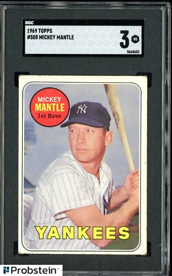 1969 Topps #500 Mickey Mantle New York Yankees HOF SGC 3 VG | eBay