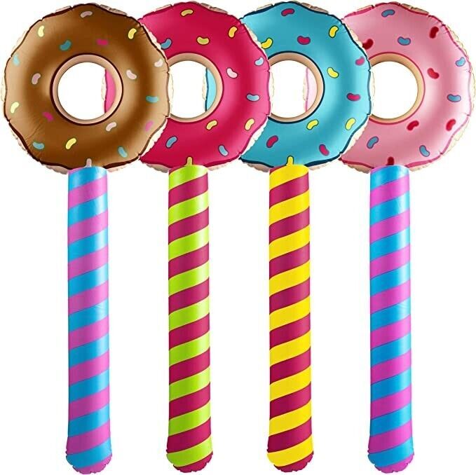 4 JUMBO ~ Inflatable Donut Lollipop Wonka CANDYLAND Inflate Pool Float ...