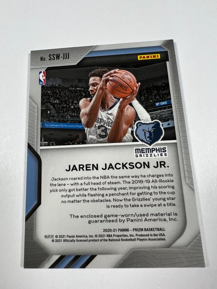 2020-21 Prizm Jaren Jackson Jr Sensational Jersey Patch Grizzlies #SSW ...