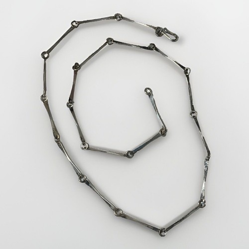 Vintage Sterling Silver 925 Minimalist Bar Link Chain Necklace Hand ...