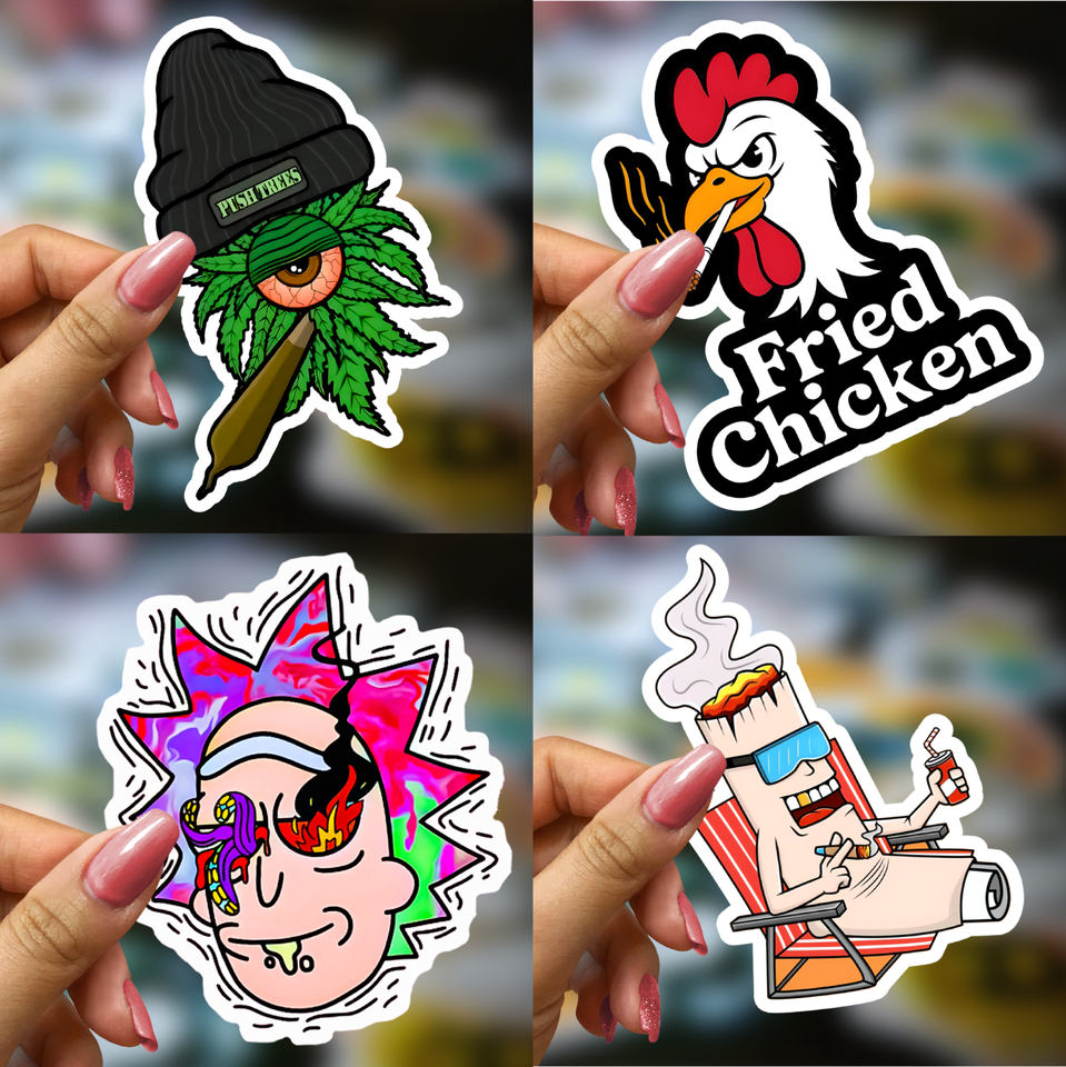 50 Weed Sticker Pack – Skater Graffiti Cannabis Decals for Laptop ...