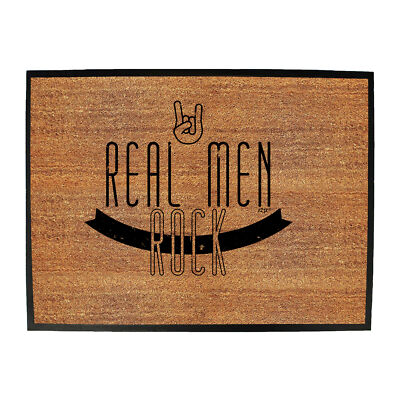Real Men Rock Music - Shed Bar Man Cave Novelty Funny Gift Door Mat ...