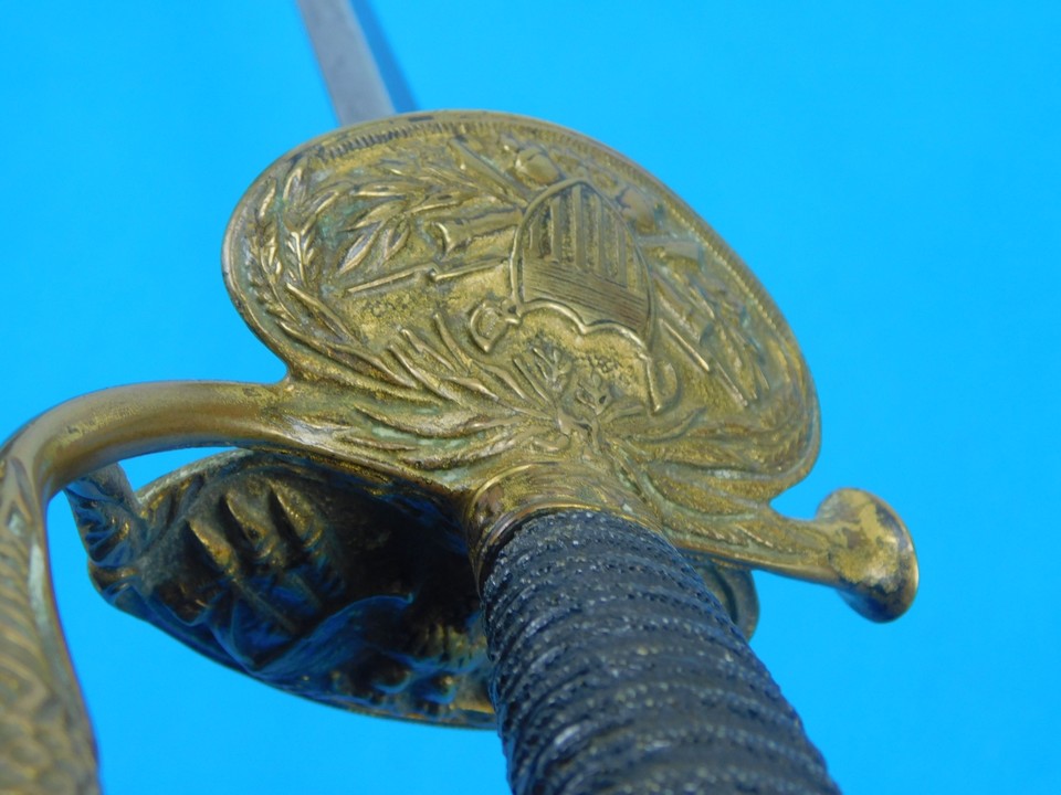 Antique US Model 1860 Springfield Armory SA Officer's Engraved Sword w ...