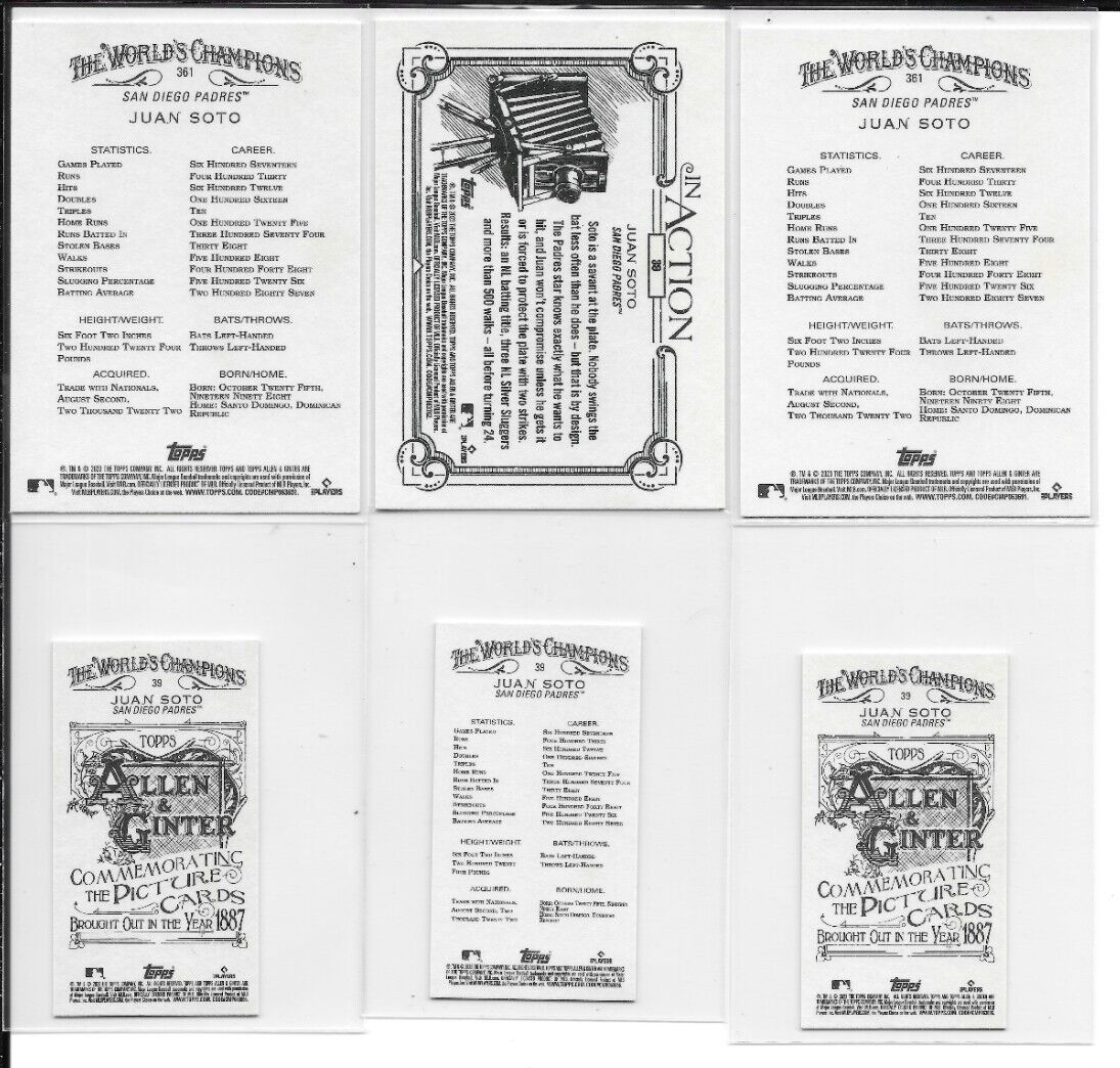 JUAN SOTO CASE HIT IN ACTION 9 CARD INSERT LOT SAN DIEGO PADRES MINT | eBay